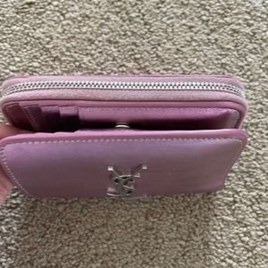 Yves Saint Laurent | Bags | Iso Ysl Saint Laurent Pink Metallic Wallet ...